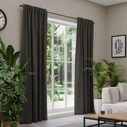 VICTORIA M Premium Line Gardinen und Vorh&auml;nge | Cosy, blickdicht, dunkelgrau