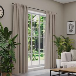 VICTORIA M Premium Line Gardinen und Vorh&auml;nge | Linen, blickdicht, beige