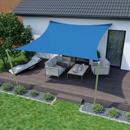 Sonnensegel | quadratisch, 3x3 m, wasserabweisend, azurblau | JAROLIFT Sonnensegel Quadrat f&uuml;r Terrasse, Balkon, Garten