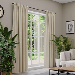 VICTORIA M Premium Line Gardinen und Vorh&auml;nge | Eco Structure, blickdicht, beige