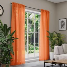 VICTORIA M Premium Line Gardinen und Vorh&auml;nge | Classic, halbtransparent, orange