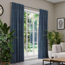 VICTORIA M Premium Line Gardinen und Vorh&auml;nge | Velvet, blickdicht, blau