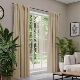 VICTORIA M Premium Line Gardinen und Vorh&auml;nge | Cosy, blickdicht, beige