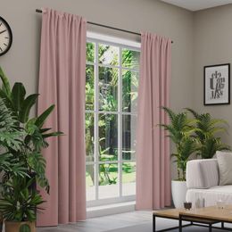 VICTORIA M Premium Line Gardinen und Vorh&auml;nge | Linen, blickdicht, rosa