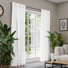 VICTORIA M Premium Line Gardinen und Vorh&auml;nge | Eco Heaven, halbtransparent, wei&szlig;