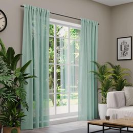 VICTORIA M Premium Line Gardinen und Vorh&auml;nge | Eco Heaven, halbtransparent, t&uuml;rkis