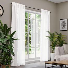 VICTORIA M Premium Line Gardinen und Vorh&auml;nge | Noble, halbtransparent, wei&szlig;