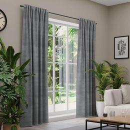 VICTORIA M Premium Line Gardinen und Vorh&auml;nge | Velvet, blickdicht, dunkelgrau