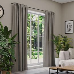 VICTORIA M Premium Line Gardinen und Vorh&auml;nge | Linen, blickdicht, taupe