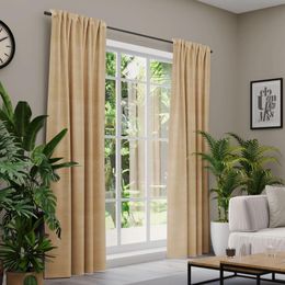 VICTORIA M Premium Line Gardinen und Vorh&auml;nge | Velvet, blickdicht, creme