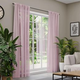 VICTORIA M Premium Line Gardinen und Vorh&auml;nge | Eco Heaven, halbtransparent, rosa