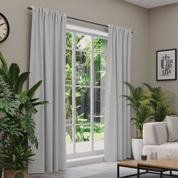 VICTORIA M Premium Line Gardinen und Vorh&auml;nge | Linen, blickdicht, hellgrau