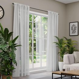 VICTORIA M Premium Line Gardinen und Vorh&auml;nge | Eco Heaven, halbtransparent, grau