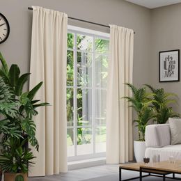 VICTORIA M Premium Line Gardinen und Vorh&auml;nge | Boho, blickdicht, beige