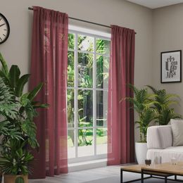 VICTORIA M Premium Line Gardinen und Vorh&auml;nge | Classic, halbtransparent, bordeaux