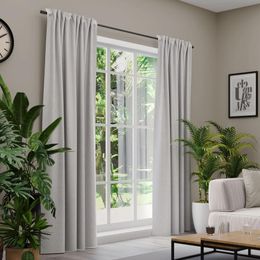 VICTORIA M Premium Line Gardinen und Vorh&auml;nge | Boho, blickdicht, dunkelgrau
