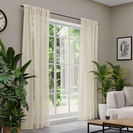 VICTORIA M Premium Line Gardinen und Vorh&auml;nge | Eco Daily, halbtransparent, beige
