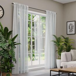 VICTORIA M Premium Line Gardinen und Vorh&auml;nge | Eco Daily, halbtransparent, hellgrau