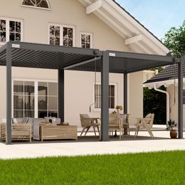 pergomondo Pergola mit Lamellendach | 3 x 6 m, anthrazit