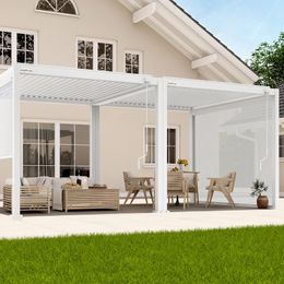 pergomondo Pergola mit Lamellendach | 3 x 6 m, wei&szlig;