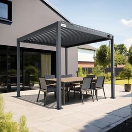 pergomondo Pergola mit Lamellendach | 3 x 3 m, anthrazit