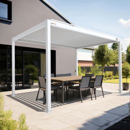 pergomondo Pergola mit Lamellendach | 3 x 4 m, wei&szlig;