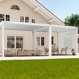 pergomondo Pergola mit Lamellendach | 3 x 7 m, wei&szlig;