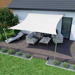 Sonnensegel | quadratisch, 3,6x3,6 m, atmungsaktiv, cremewei&szlig; | JAROLIFT Sonnensegel Quadrat f&uuml;r Terrasse, Balkon, Garten
