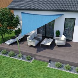 Sonnensegel | rechtwinklig-dreieckig, 5,1x3,6x3,6 m, atmungsaktiv, azurblau | JAROLIFT Sonnensegel Dreieck f&uuml;r Terrasse, Balkon, Garten