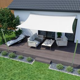 Sonnensegel | rechteckig, 4x3 m, atmungsaktiv, cremewei&szlig; | JAROLIFT Sonnensegel Rechteck f&uuml;r Terrasse, Balkon, Garten