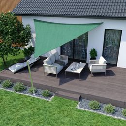Sonnensegel | rechtwinklig-dreieckig, 5,1x3,6x3,6 m, atmungsaktiv, gr&uuml;n | JAROLIFT Sonnensegel Dreieck f&uuml;r Terrasse, Balkon, Garten