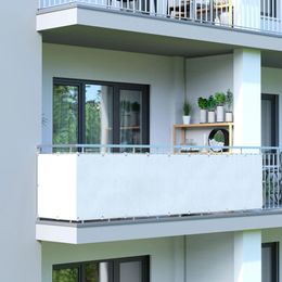 Balkonbespannung | wasserdicht / Polyester, 600x75 cm, cremewei&szlig; | JAROLIFT Balkon Sichtschutz / Balkonumrandung