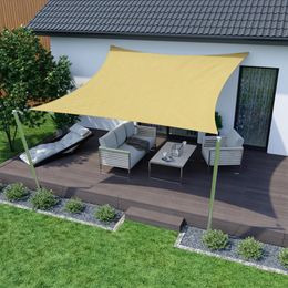 Sonnensegel | quadratisch, 3,6x3,6 m, atmungsaktiv, sand | JAROLIFT Sonnensegel Quadrat f&uuml;r Terrasse, Balkon, Garten