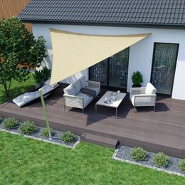 Sonnensegel | rechtwinklig-dreieckig, 5,1x3,6x3,6 m, atmungsaktiv, sand | JAROLIFT Sonnensegel Dreieck f&uuml;r Terrasse, Balkon, Garten
