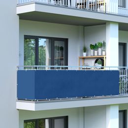 Balkonbespannung | wasserdicht / Polyester, 300x90 cm, azurblau | JAROLIFT Balkon Sichtschutz / Balkonumrandung