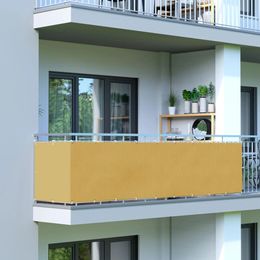 Balkonbespannung | wasserdicht / Polyester, 300x90 cm, gelb | JAROLIFT Balkon Sichtschutz / Balkonumrandung