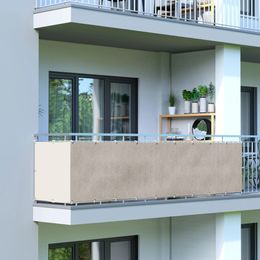 Balkonbespannung | wasserdicht / Polyester, 300x75 cm, creme | JAROLIFT Balkon Sichtschutz / Balkonumrandung