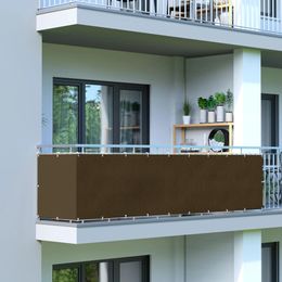 Balkonbespannung | wasserdicht / Polyester, 300x90 cm, braun | JAROLIFT Balkon Sichtschutz / Balkonumrandung