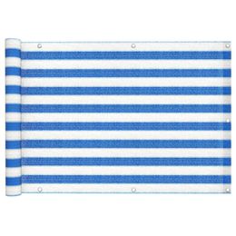 Balkonbespannung | atmungsaktiv / HDPE, 500x90 cm, blau-wei&szlig; | JAROLIFT Balkon Sichtschutz / Balkonumrandung