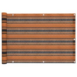Balkonbespannung | atmungsaktiv / HDPE, 300x90 cm, orange-braun-schwarz | JAROLIFT Balkon Sichtschutz / Balkonumrandung