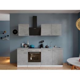respekta K&uuml;chenblock Malia m. Ger&auml;ten Grau/Wei&szlig;