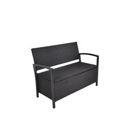 Garden Pleasure Gartenbank 'Ferrara' 2-Sitzer Aluminium schwarz 117 x 86 x 58 cm