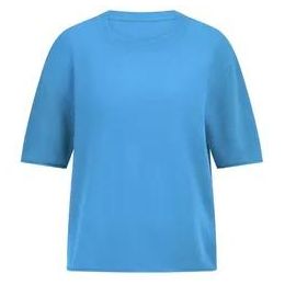 Rundhals-Pullover aus 100% Kaschmir Peter Hahn blau, 36