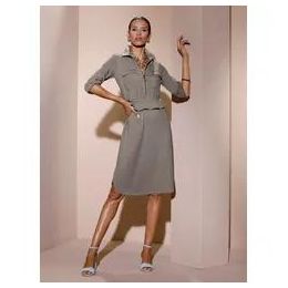 CR&Eacute;ATION L Hemdblusenkleid CREATION L "Kleid", Damen, Gr. 40, Normalgr&ouml;&szlig;en, taupe, 75% Polyamid, 25% Elasthan, unifarben, knielang, Kleider