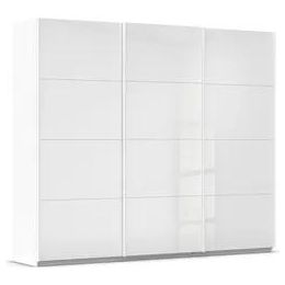 Schwebet&uuml;renschrank OTTO HOME "Kleiderschrank Schrank Garderobe AGORDO mit Glasfront", wei&szlig; (alpinwei&szlig;, glas kristallwei&szlig;), B:271cm H:229cm T:62cm, Holzwerkstoff, Schr&auml;nke, Schwebet&uuml;renschrank, durchdachte Innenausstattung, in 4 Breiten und 2 H&ouml;hen MADE IN GERMANY