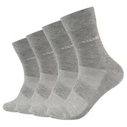 Socken s.Oliver "4er Pack", Damen, Gr. 43-46, grau (light grau melange), 82% Viskose, 16% Polyamid, 2% Elasthan, meliert, Socken Socken