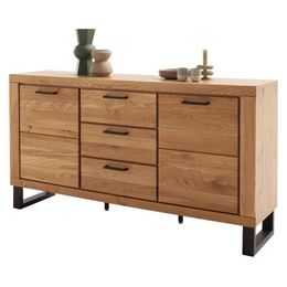 Pharao24.de Sideboard Wohnzimmerkommode teilmassiv mit B&uuml;gelgestell