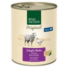 REAL NATURE Nassfutter Hund Adult Schaf und Huhn 12x800 g