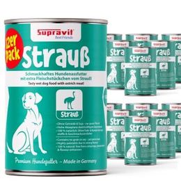 Supravit Hundenassfutter 12 x 410g Strau&szlig;