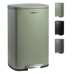 MAXCRAFT M&uuml;lleimer / Treteimer mit Soft Close Deckel - 50 Liter in Gr&uuml;n